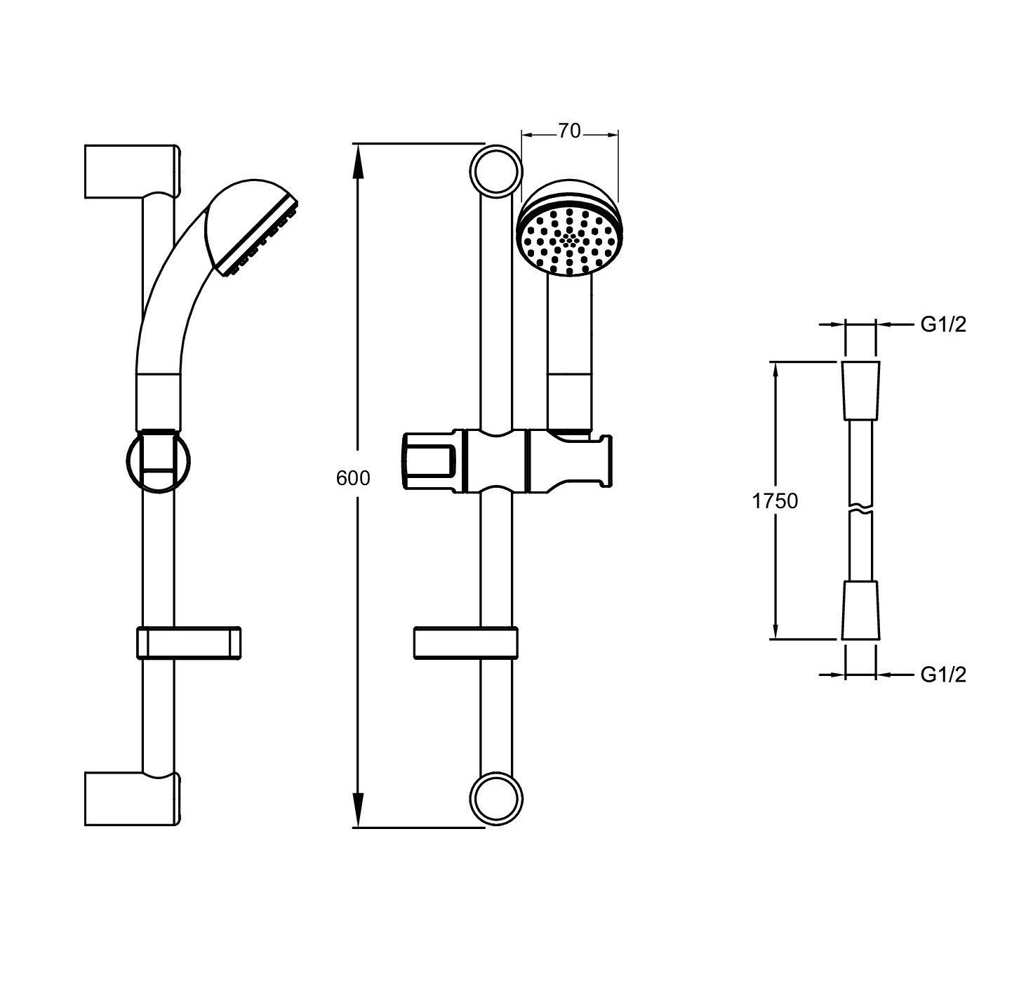 Jacob Delafon Eco E14320-CP Душевой гарнитур (хром), в магазине сантехники Сантехмаг.Ру